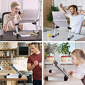 Adjustable Laptop Stand Table for Office, RAINBEAN Portable Lap Desk Stand Compatible Notebook Tablets MacBook,Foldable Lift Bracket Aluminum Ergonomics Design,Office or Home Desk Suitable for Ipad