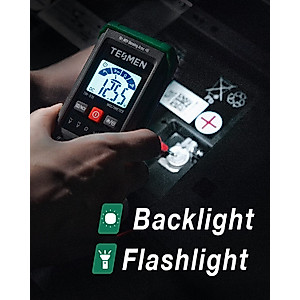 TESMEN TM-510 Digital Multimeter, 4000 Counts, Smart Measurement, Auto-Ranging Voltmeter; Voltage Tester with Non-Contact Voltage Function, Measures AC/DC Voltage, Resistance, Continuity – Green