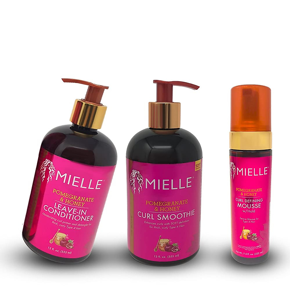 Mielle’s Pomegranate and Honey Leave In Conditioner,Curl Smoothie,Curl Mossue Combo,Provides long-lasting Moisture,Specially Formulated for Thick,Curly Hair