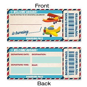 VAHATAN Airplane Birthday Party Invitations 20 Pack Airplane Ticket Invitations with Envelopes Invites Cards for Birthday Party