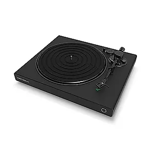 Victrola Hi-Res Black Vinyl Record Player, Audio Technica AT-VM95E Cartridge, aptX Adaptive Bluetooth Connectivity, Gold Plated RCA & Preamp Output, Stylish Sleek Bluetooth Turntable