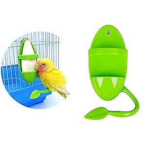 2pcs Plastic Pet Bird Cuttlebone Holder Food Holder, Cuddle Bone Feeding Racks, Cuttlebone Holder for Cockatiels Parakeets Budgies Finches Green