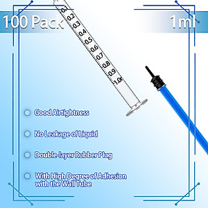 100Pack 1ml Syringes With Caps