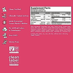 HUM Hair Sweet Hair - Hair Growth Supplement & Biotin Gummies to Combat Hair Loss & Thinning - Fo Ti, Folic Acid, Zinc, Vitamin B12 & PABA to Support Healthy Hair, Skin and Nails (60 Vegan Gummies)