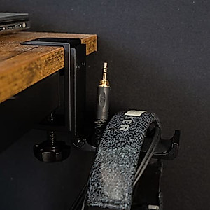Vigilant Audio H-Clip - Foldable Under-Desk Headphone Hanger with Adjustable Clamp, Universal Fit for Gaming and Audio Headsets, Space-Saving & Durable