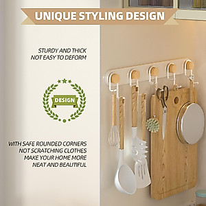 Coat Hooks for Wall, Key Holder Wall Mount, Coat Rack Wall Mount, Wall Adhesive Hooks, Hooks for Hanging Hat Towel Purse Robes Mudroom Bathroom Entryway