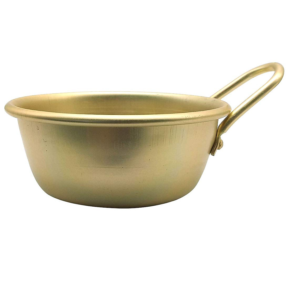 GARASANI 2 Pack Korean Traditional Wine Bowls, Korean Wine Bowl, Hiking Soup Dish, Aluminum, Yellow (4.7 inches)