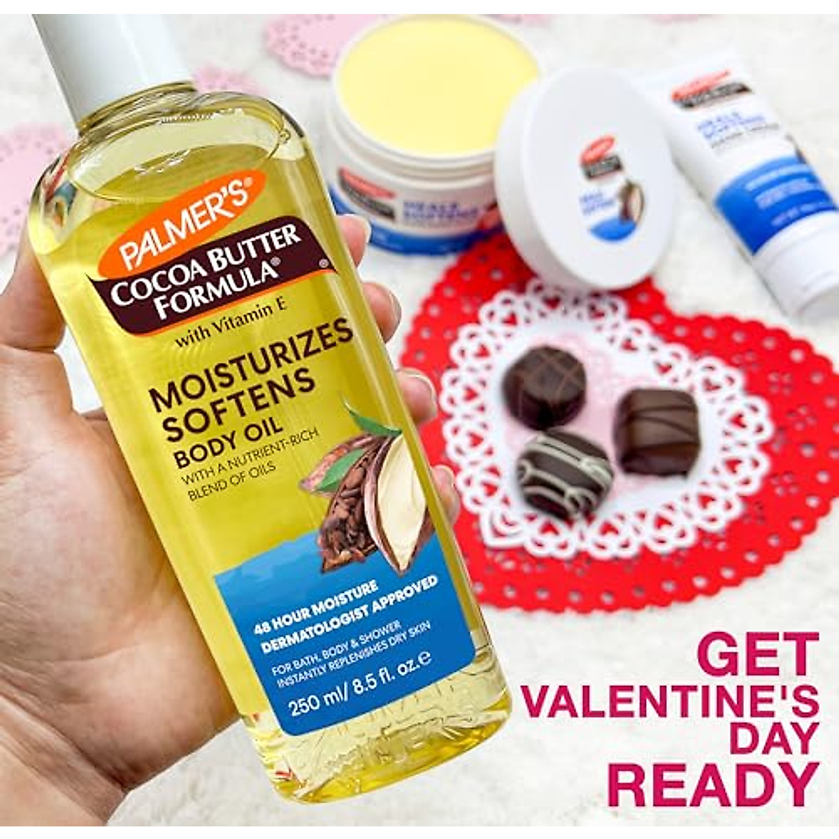 Palmer's Cocoa Butter Moisturizing Body Oil with Vitamin E, Radiant Looking Glow and Skin Hydration, Instant Absorption, Bath, Body and Shower, 8.5 Ounces