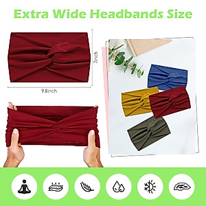 RITOPER Black Wide Turban Headbands, 7" Extra Large Fashion Twisted Head Wraps for Black Women, Non-Slip Cotton Hair Bands