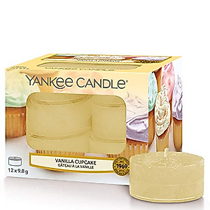 Yankee Candle Tea Light Candles, Vanilla Cupcake, Pack of 12