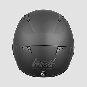 Westt Half Helmet Motorcycle - Scooter Helmet Open Face Motorcycle Helmet for Women & Men - 3/4 Helmet Motorcycle Moped Helmet with Sun Visor DOT Approved