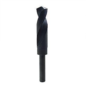 MAXTOOL 59/64" Silver and Deming Drill Bits HSS M2 S & D Drill Bits Prentice Twist Drills Black Oxide 1/2" Reduced Shank 6" OAL; SD02B00R059