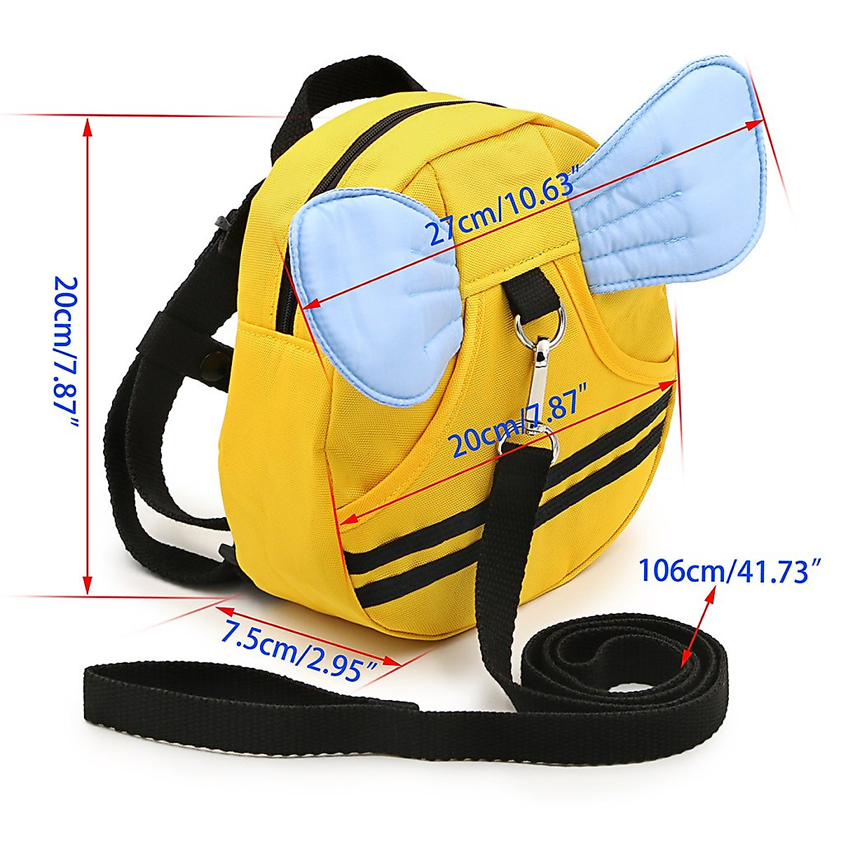 Hipiwe Baby Walking Safety Harness Reins Kid Toddler Strap Backpack Child Safety Harness Assistant with Leash Bee Backpack with Wings