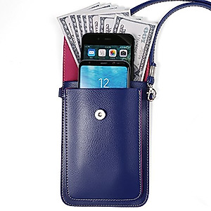 Cell Phone Crossbody Bag Purse Compatible for Galaxy S23 S22 Ultra A14 A23 A53 A13 A03s iPhone 14 Pro Max Pixel 7 Pro (Blue)