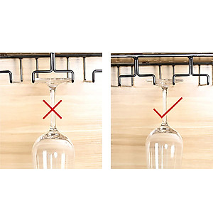 Eywlwaar Gold Wine Glass Rack Stemware Holder Wine Glass Holder Wine Glass Hanger 11.8 Inch Long 3 Rows (2Pack-Gold, 3 Rows-2 Pack)