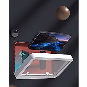 Ainior Waterproof Shower Phone Holder 180° Rotation, Wall Mount Shower Phone Case for Shower Bathroom Bathtub Kitchen, 7.5x4.7x1.1 inch