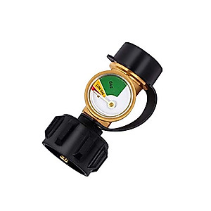 GASLAND Propane Tank Gauge Level Indicator, ACME/QCC1/Type1 Propane Adapter Fittings with Gauge, Propane Meter Universal for Propane Cylinder, RV Camper, BBQ Gas Grill, Heater