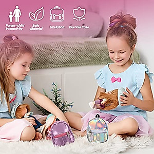 Mini Doll Backpack Mini Dolls School Bags Micro Backpack Mini Backpack DollToys with Mini Supplies Micropacks Mini Doll Accessories Toy Surprise with 10 Stationary Surprises Inside for Doll Play Sets
