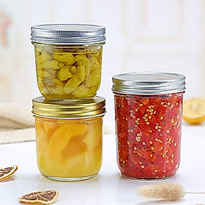 Accguan 6oz / 180ml Mason Jars Glass Jelly Jars, Canning Jars With Regular Lids, Ideal for Honey,Jam,Wedding Favors,Shower Favors, 30 Pack