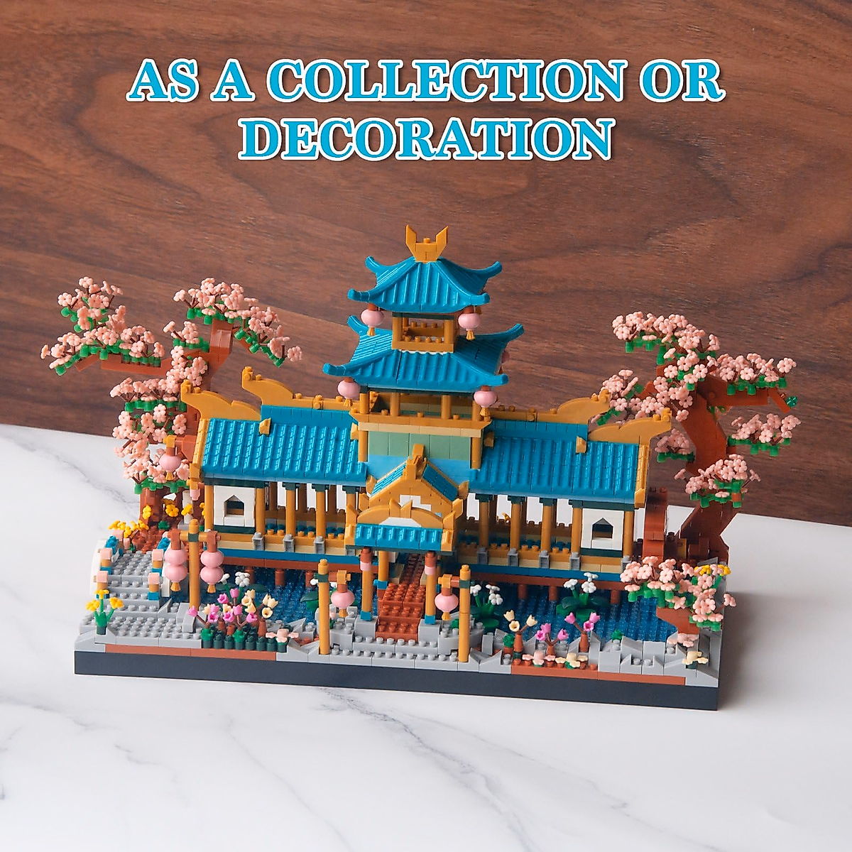 Finger Rock Cherry Blossom Bonsai Tree Building Set, Japanese Architecture Sakura Micro Block Building Set for Adults, Collectible Creative Gift for Kids 14+ (2350 Pieces)