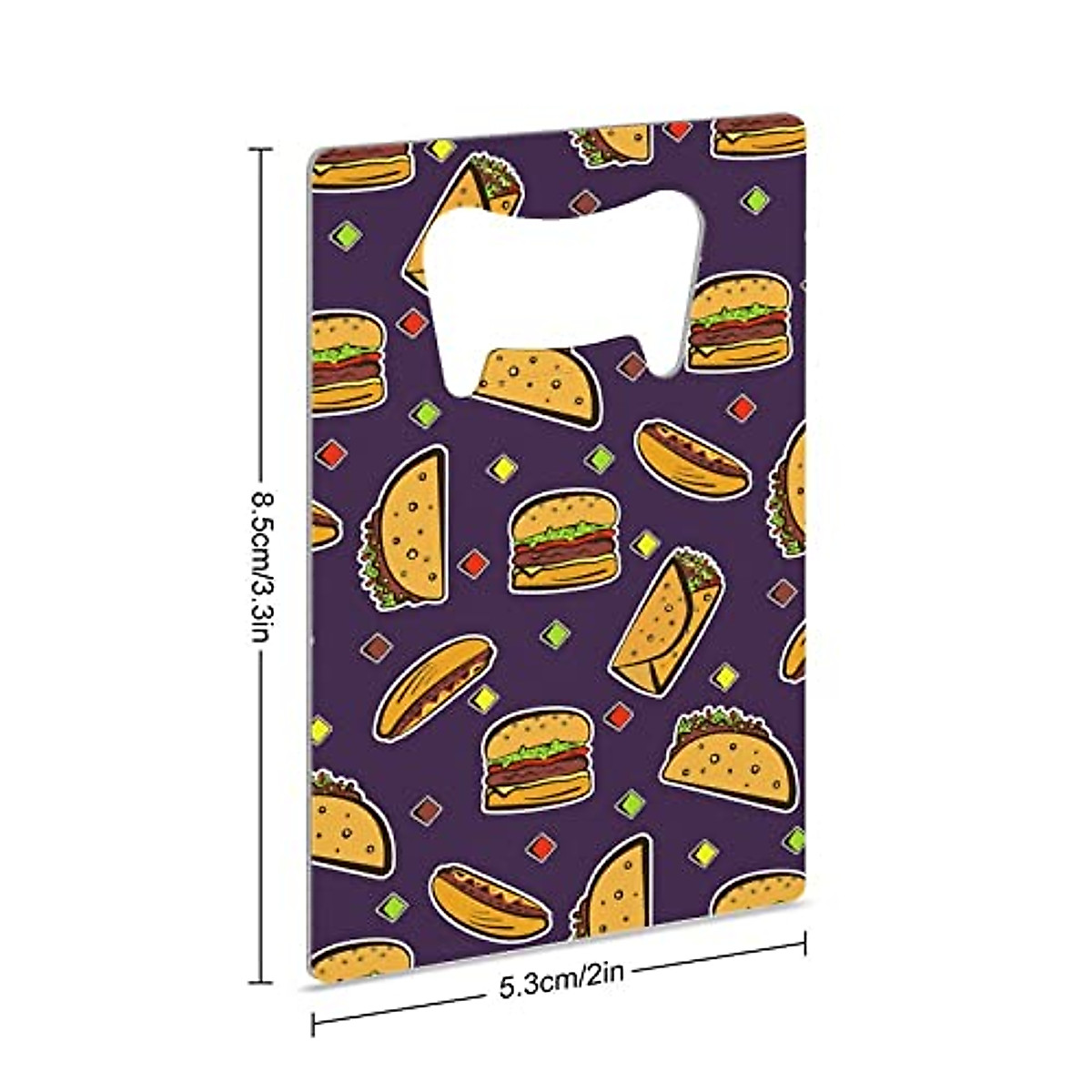 Hamburger and Tacos Credit Card Bottle Opener Stainless Steel Flat Beer Wine Bottle Opener for Party Wedding Favor