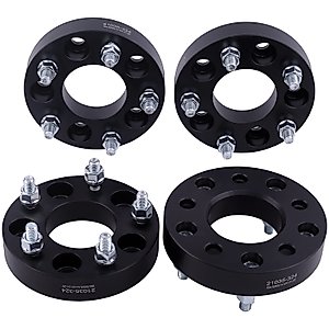 VLAOSCHI Black Forged 5x5 to 5x4.75 Wheel Adapters 1.25 Inch with 12x1.5 Studs Compatible with Chevy D-odge 5 Lug 5x127 to 5x120.65 for Caprice Impala Grand Caravan Journey Town Country - Pack of 4