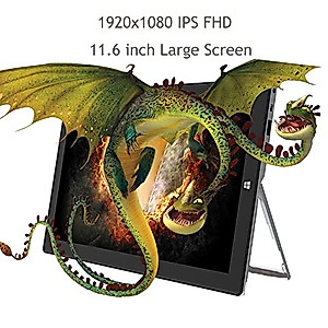ZAOFEPU 11.6” Windows Laptop, 6+128GB Windows 10 Home Tablet PC, 2 in 1 Laptop with Touchscreen, 1920x1080 FHD Large Screen Tablet Computer Comes with a Bracket and Keyboard, Powerful 5000mAh-Black