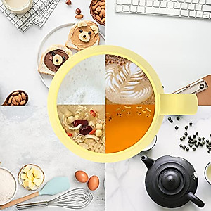 APEKX Auto On/Off Gravity-Induction Coffee Mug with Temperature Control 113°F/45°C Cup Warmer Self-Heating Coaster with Wireless Charging Function Gifts for Home Office (Mug Included) Yellow