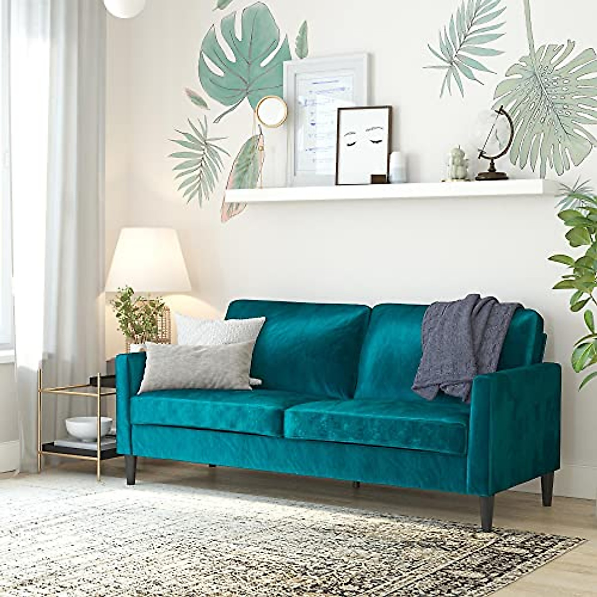 Mr. Kate Winston Sofa with Pocket Coils, Green Velvet