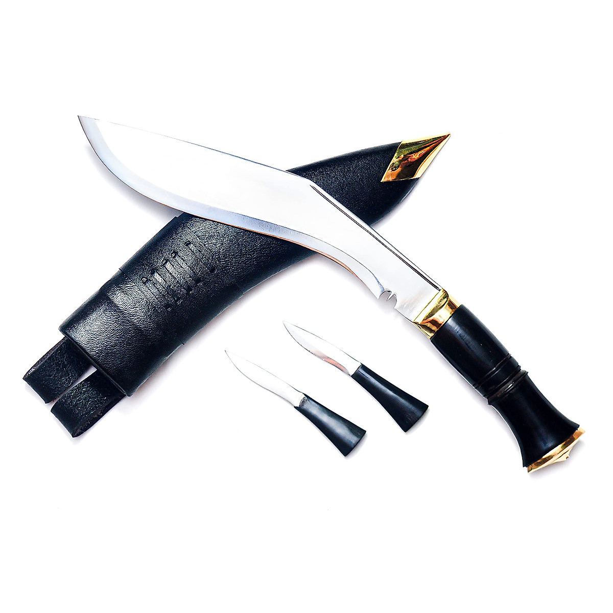 Genuine 10 Inch Service Issue Kukri /Khukuri Knife, Hand forged 10 Inch Blade, Kukri Knife/ twin Blades, Single Fuller, Sharp knife, World War II kukri, Black Leather Sheath, Horn handle, Handmade Khukri