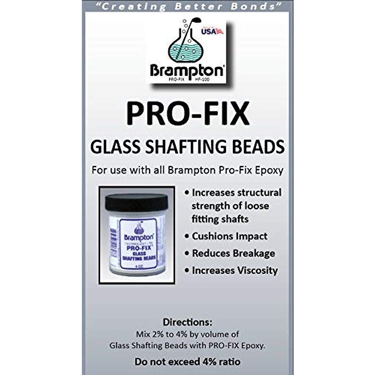 Brampton PRO-FIX Glass Shafting Beads - Golf Club Shaft Installation Stabilizer - Increase Bond Strength