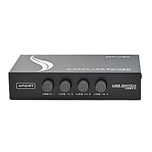 OLLGEN 4 Port USB 2.0 Sharing Manual Switch Box Hub 4 PCS Share Switcher 1 USB Device for Printer Scanner Camera Keyboard (4 Port)