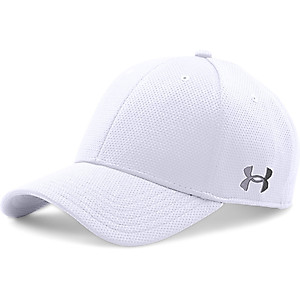 Under Armour Men's UA Curved Brim Stretch Fit Cap X-Large/XX-Large White