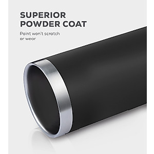 FineDine Insulated Skinny Stainless Steel Tumbler Set - 4-Pack 20oz Tumbler with Straw - Travel Coffee Mug With PBA Free Lids - Slim Vacuum Keep Hot & Cold - For Home, Office. (Inky Raven Black)