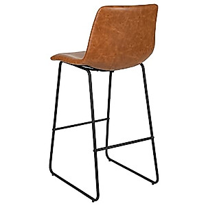 Flash Furniture Reagan 30 inch LeatherSoft Bar Height Barstools in Light Brown, Set of 2