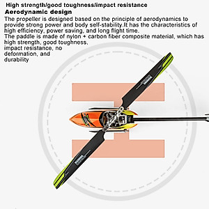 ZOSTER Electric RC Helicopter Model YUXIANG F180V2 2.4G 6CH 3D 6-Axis Dual Brushless Motors RTF Version Aileronless Aerobatic Helicopter Model for Kids Adult, Orange, 40 x 10 x 9 cm