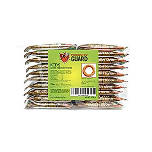 Mosquito Guard 20 Individually Wrapped Mosquito Repellent Bracelets for Kids - Plant Based DEET Free Mosquito Bands - Mosquito Repellent Outdoor Patio