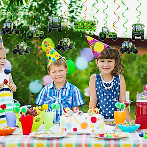 30 Pieces Tractor Party Supplies Tractor Birthday Decorations Green Tractor Hanging Swirls Tractor Time Hanging Favors Party Decorations for Tractor Green Theme Birthday Baby Shower 5 Styles