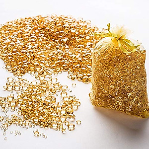 Luxury Gold Diamond Party & Wedding Decorations: Sparkling Acrylic Rhinestone Table Confetti Scatter Gems, Vase Filler & Centerpiece Party Decorations