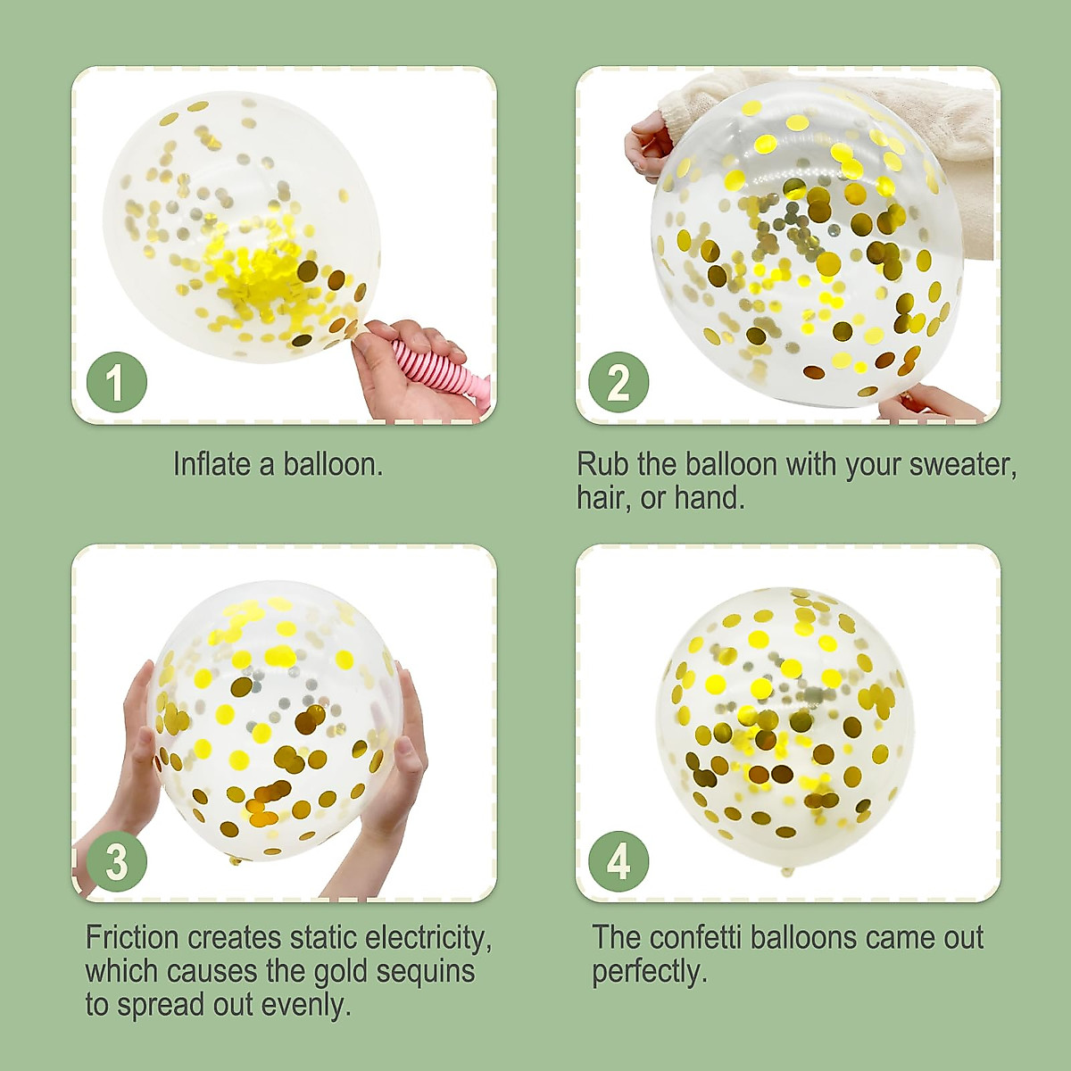 148pcs Sage Green Balloon Garland Arch Kit Gold Confetti Balloons Olive Gree and White Gold Balloons for Birthday Party Wedding Graduation Season Christmas Anniversary Decorations