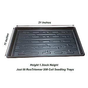 RooTrimmer 10Pcs Seedling Trays Seed Starter 1020 Tray, Plant Grow Kit Greenhouse with Humidity Domes and 200 Cell Seedling Trays