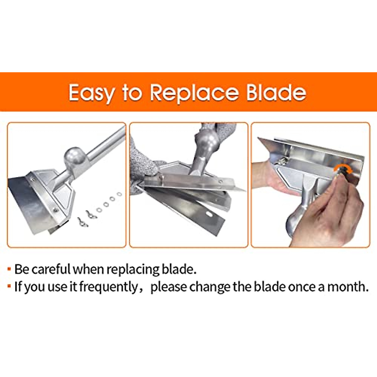 Griplus Grill Scrapers with Replacement Blades and Small Slant Edge Grill Scraper,Heavy Duty Casting Commercial Griddle Scraper for Restaurants, Bars, Diners, Outdoor Grill Cleaning