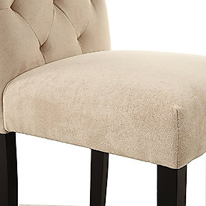 LSSBOUGHT Stylish Dining Room Chairs with Solid Wood Legs, Set of 2 (Beige)