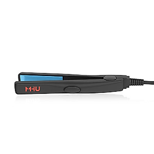 Professional Travel Size 0.5 inch Mini Flat Iron Tourmaline Ceramic Hair Straightener Black