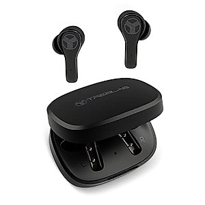 TREBLAB WX8 - True Wireless Earbuds, IPX8 Waterproof Earbuds with up 28H of Play Time, Bluetooth 5.1, Touch Control and Noise Isolation, Includes Charging Case w/Wireless Charging, USB-C Port(Renewed)
