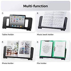 Anjetan Electronic Keyboard Music Stand: Stable Plastic Professional Wide Thickened Music Book Holder Music Sheet Stand