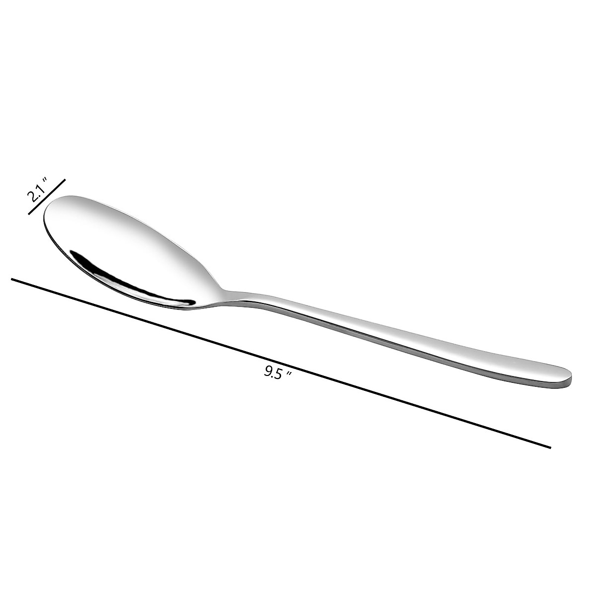 Vababa 8-Piece Stainless Steel Large Buffet Serving Spoon, Sliver, F