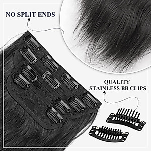 Vigorous Black Hair Extension for Women Natural Synthetic Clip in Hair Extensions 4PCS Thick Hairpieces Double Weft