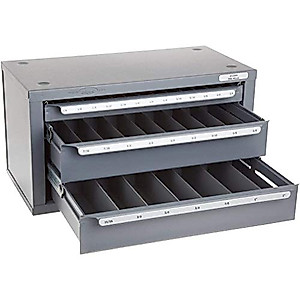 Huot 13350 Three-Drawer End Mill Dispenser Cabinet for Fractional Sizes 1/8" to 1", Model:EDP13350
