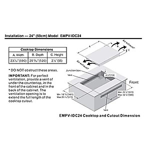 Empava 24 Inch Electric Stove Induction Cooktop with 4 Power Boost Burners Smooth Surface Vitro Ceramic Glass in Black 240V